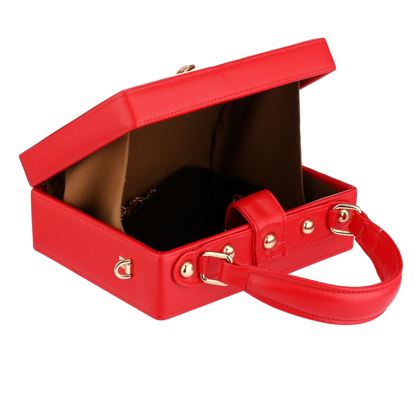 Snapklik.com : Red Clutch Purses For Women Fashion Top Handle Tote ...