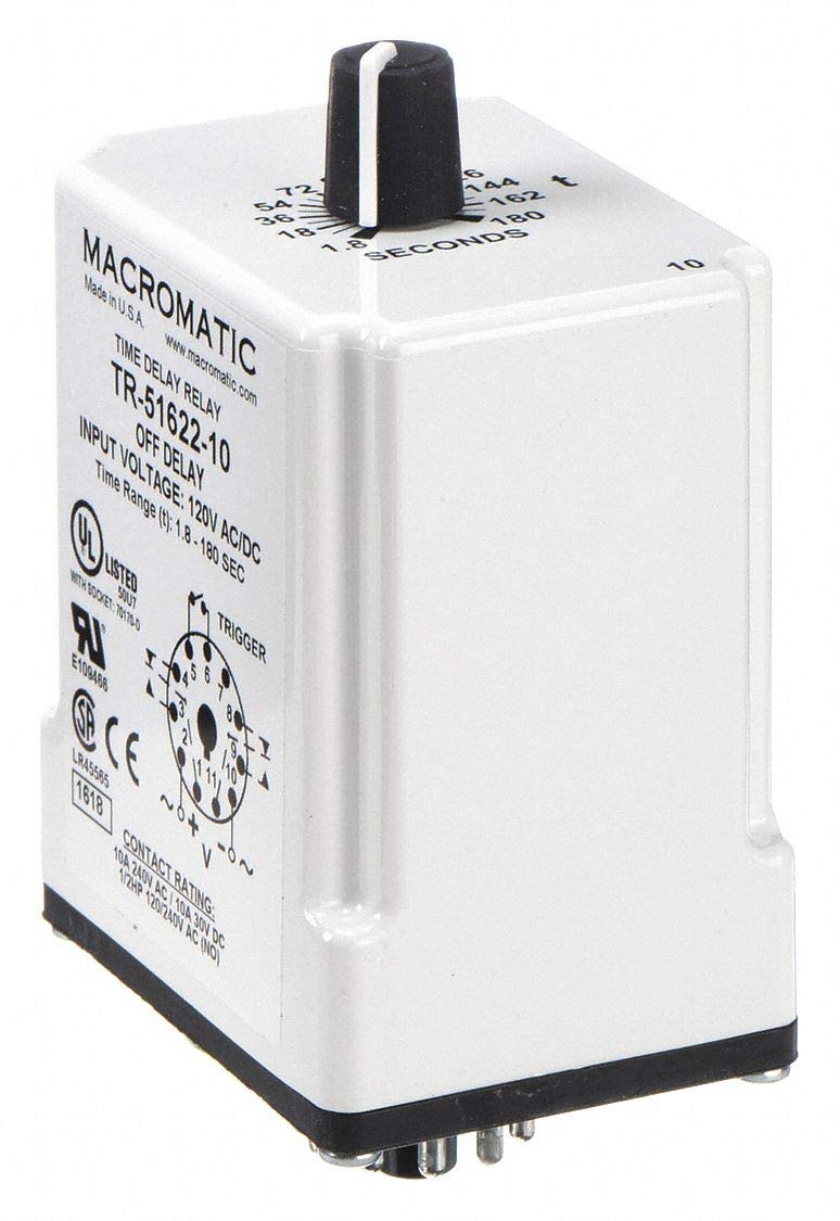 Amazon.com: MACROMATIC Single Function Timing Relay, 120VAC/DC, 10A ...