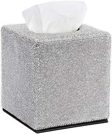 Amazon.com: Sumnacon Tissue Box Cover Bling Square Tissue Box for ...