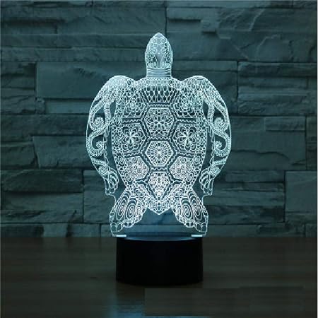 Amazon.com: Cirkooh Sea Turtle 3D Optical Illusion Lamp 7 Colors Change ...