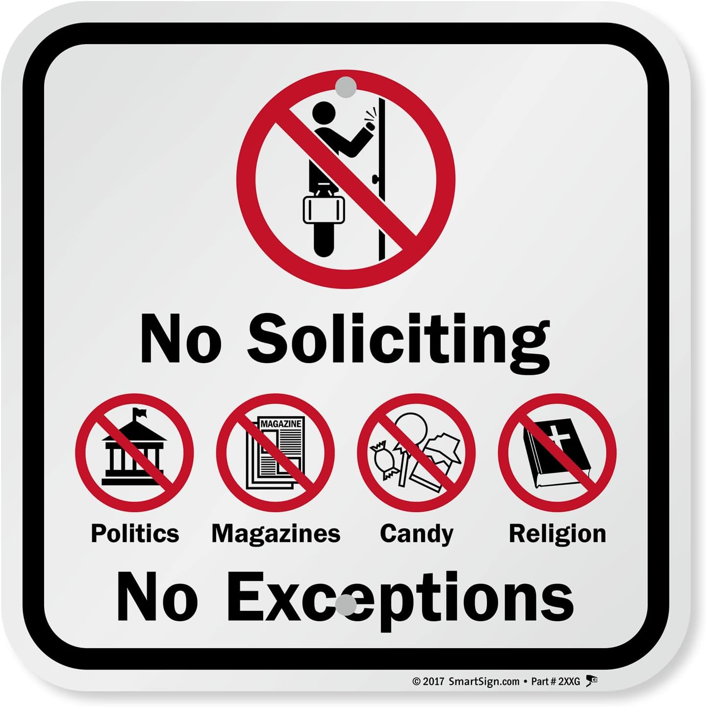 Amazon.com: SmartSign No Soliciting Sign for House, No Soliciting No ...