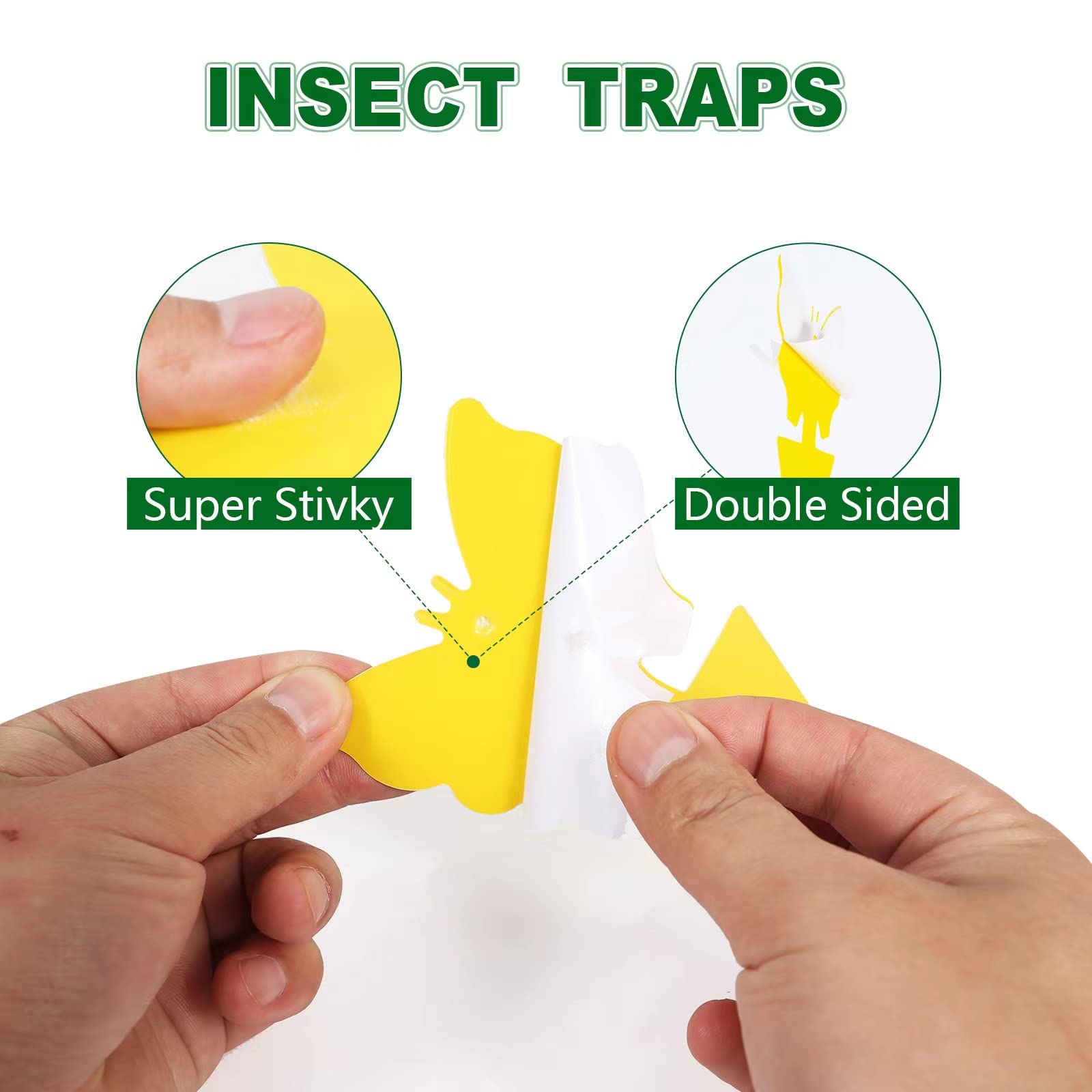 Snapklik.com : 48 Pcs 4 Shapes Yellow Extremely Sticky Traps For Fungus ...
