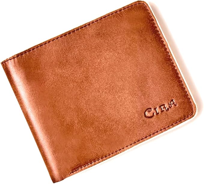 Amazon.com: Genuine Leather Wallet Light Brown Slim Purse For Men ...