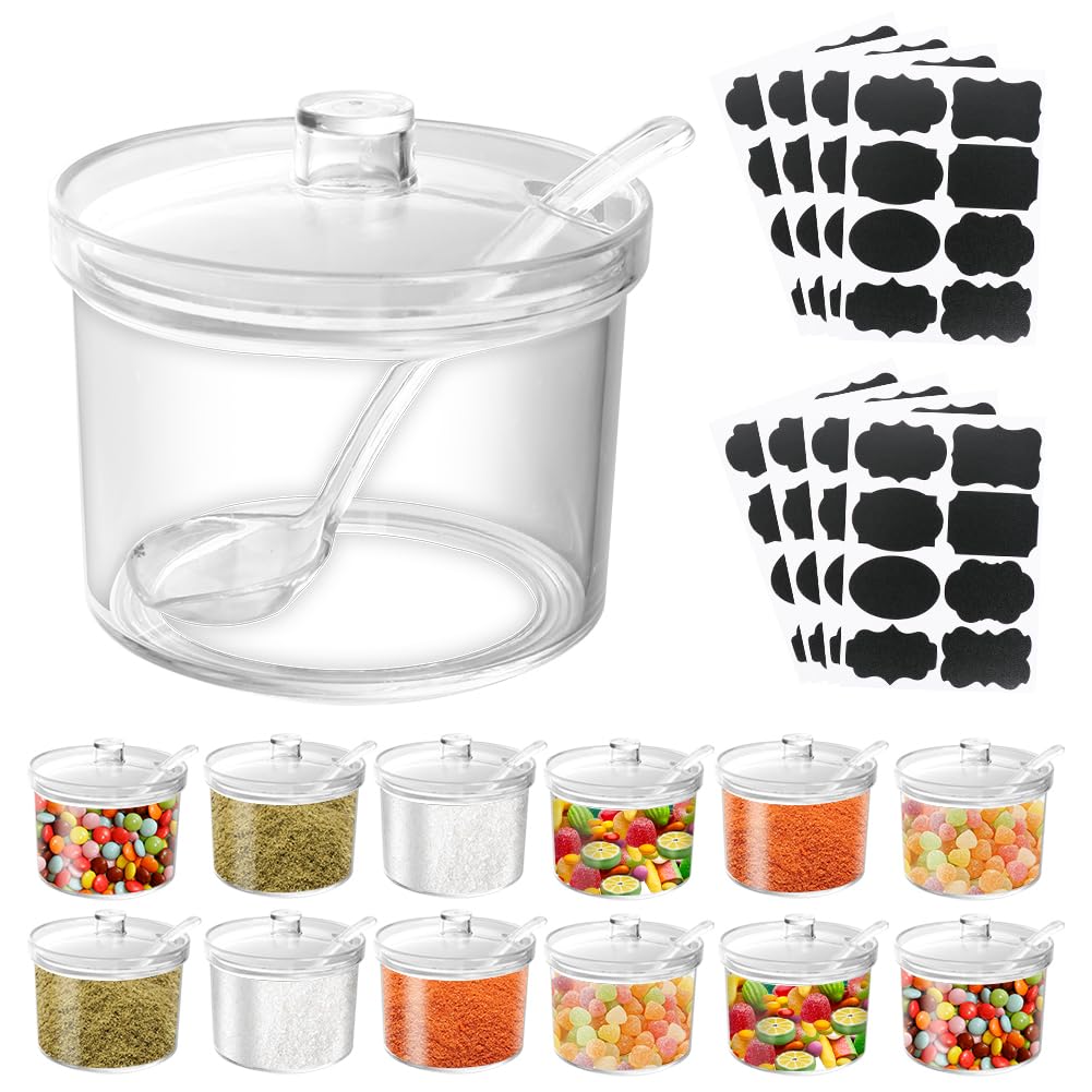 Amazon.com | Derkerry 12 Pcs Acrylic Sugar Containers for Countertop ...