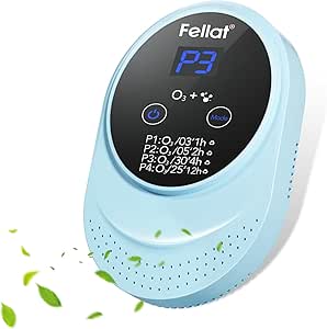 Amazon | FELLAT オゾン発生器 小型 150mg/h オゾン脱臭機 空気清浄機 マイナスイオン搭載 負イオン発生器 消臭 ほこり ...
