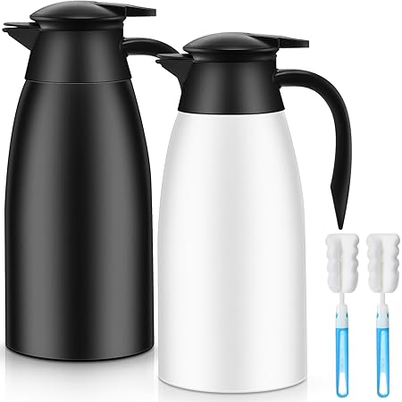 Amazon.com: Norme 2 Pcs 68 oz Thermal Coffee Carafe Insulated Stainless Steel Coffee Carafe for ...