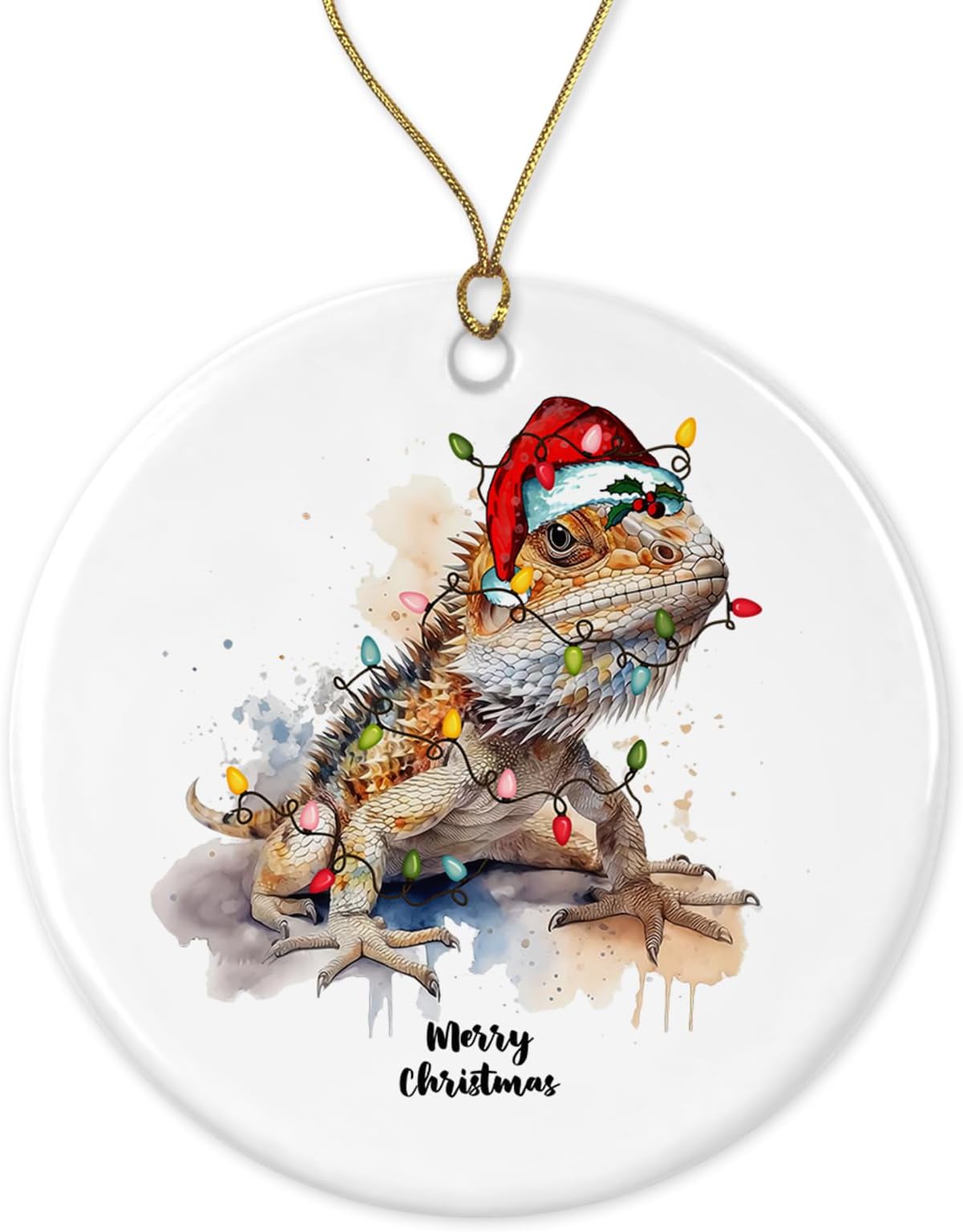 Amazon.com: EruditeGifts Bearded Dragon Christmas Ornament - Ceramic ...