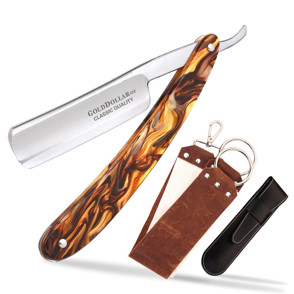 Amazon.com: Gold Dollar Retro Shaving For Men Acrylic Handle Straight ...