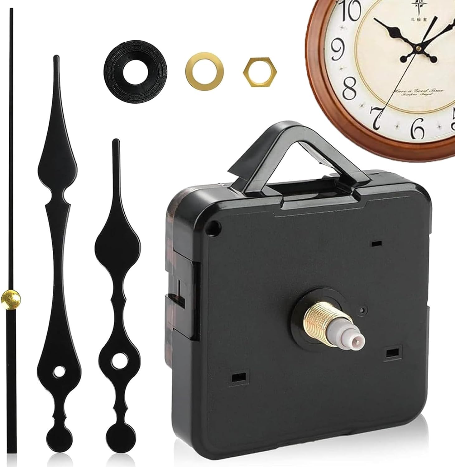 KAZGVN Clock Mechanisms Battery Powered, Clock Mechanism, 1 Pcs Silent ...