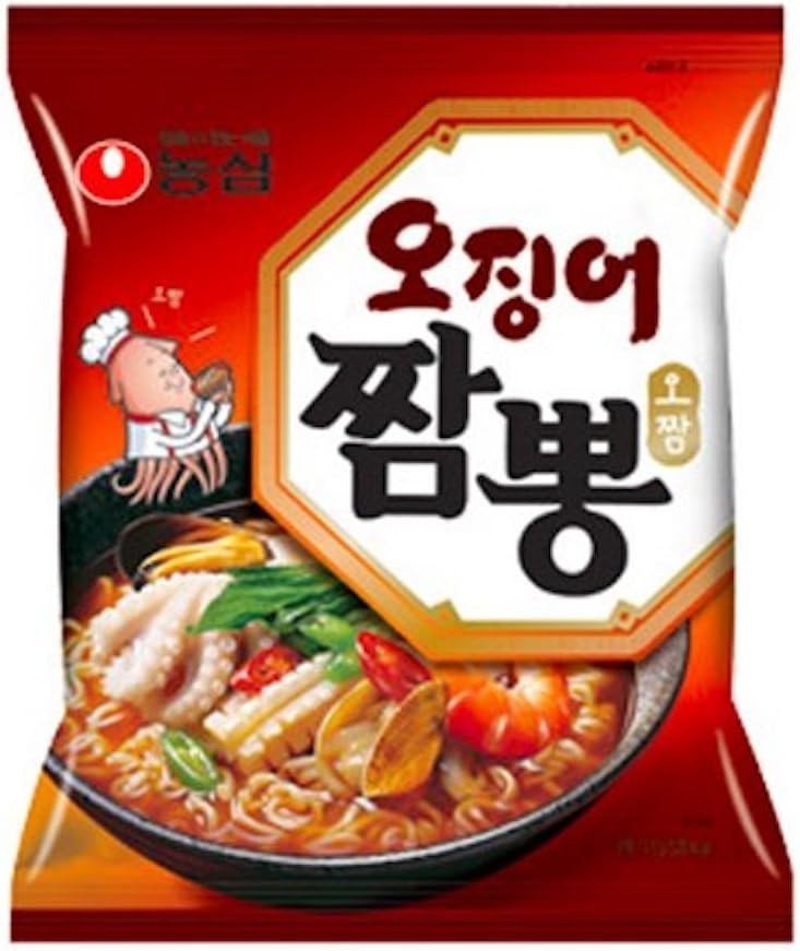 Nongshim Squid Cham-pong Noodle Ramyun, 124g Packages (Pack of 20 ...