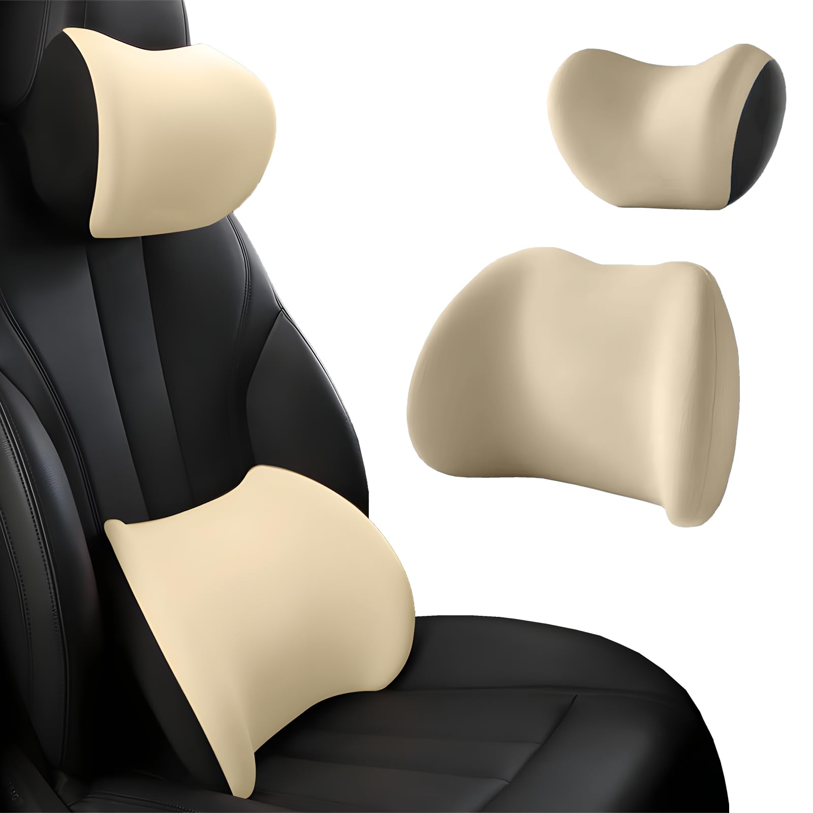 Amazon.com: Car Headrest & Lumbar Support Cushion, Car Headrest and ...