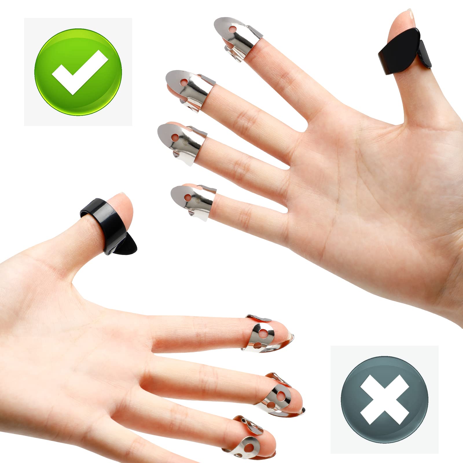 Banjo Finger Picks Shappy 12 Pieces Steel Finger Picks Set, Including ...