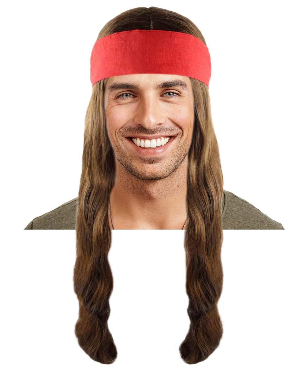 Amazon.com: Adult Men's Brown Movie Pirate Wig, Best for Halloween ...