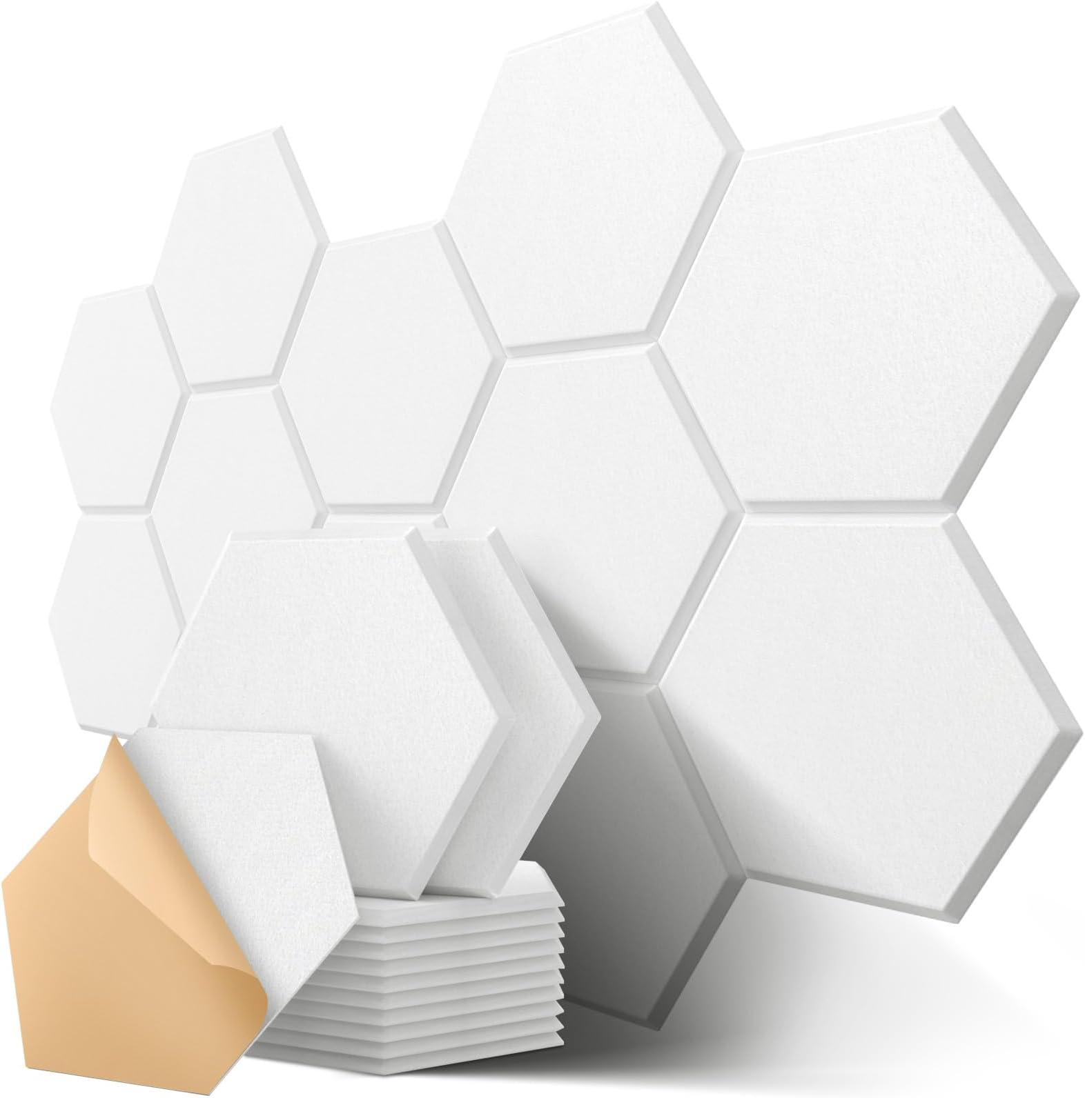 Hexagon Acoustic Panels Self-Adhesive, 12 Pcs High Density ...