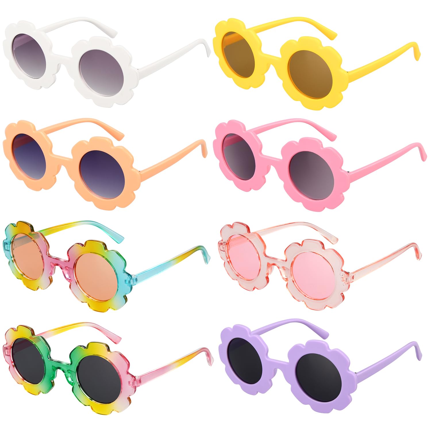 Snapklik.com : Mdvora 8 Pack Round Flower Sunglasses Set, Outdoor Kids ...