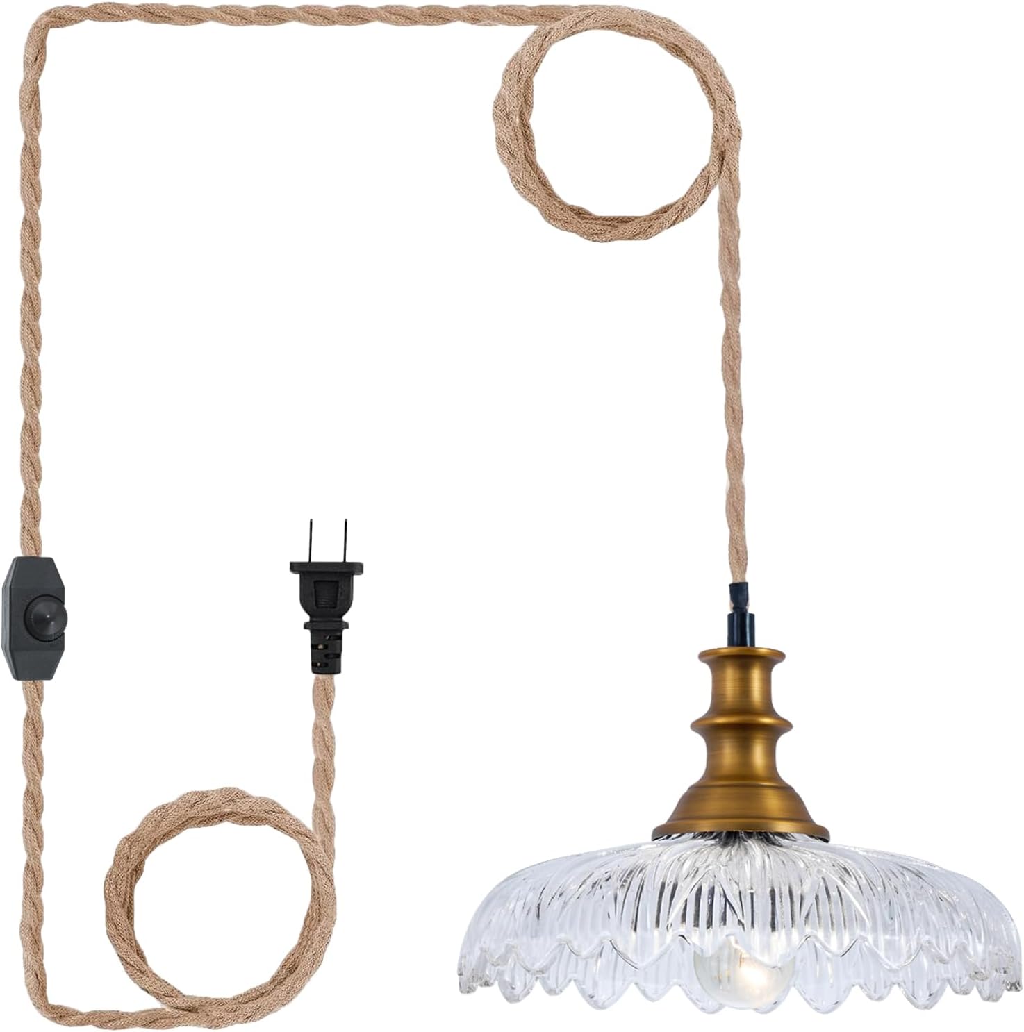 Plug in Pendant Light, Hanging Lights with 15FT Plug in Cord Dimmable ...