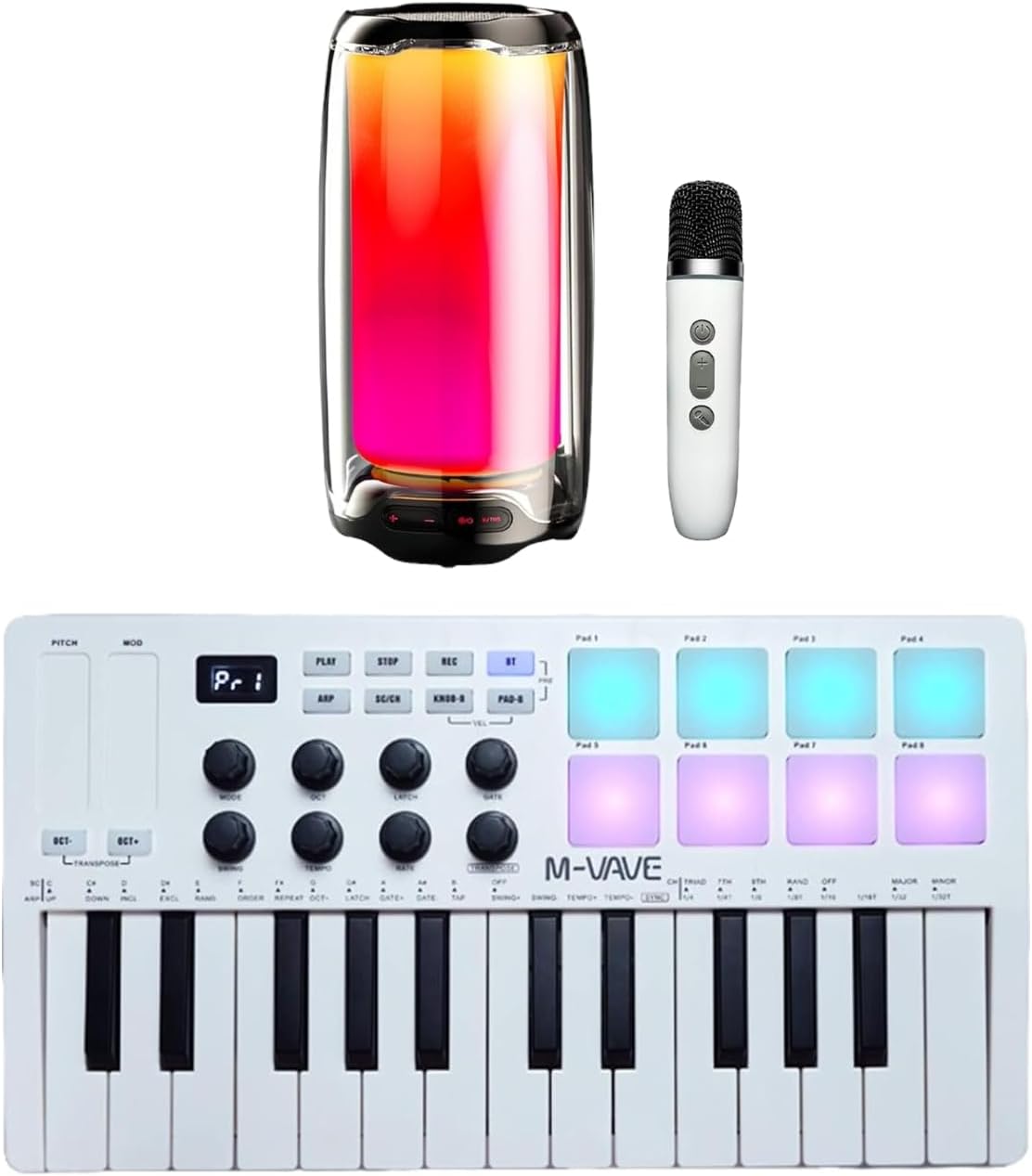 Amazon.com: Teclado de control MIDI de 25 teclas Mini teclado portátil ...