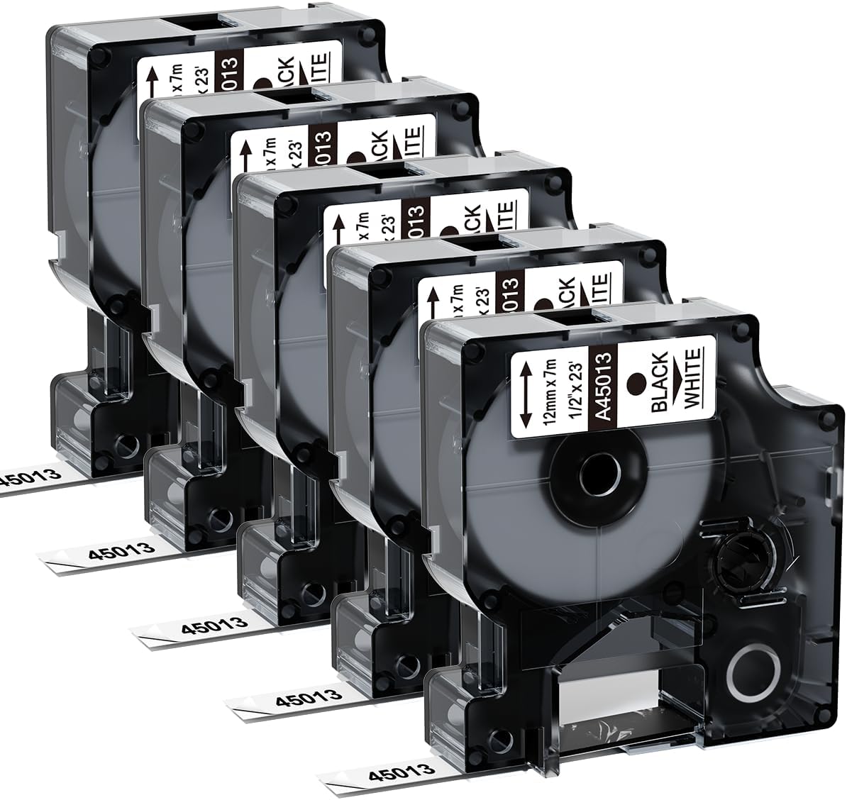 Replace for DYMO D1 Label Tape 45013 1/2 Inch x 23Ft Black on White ...