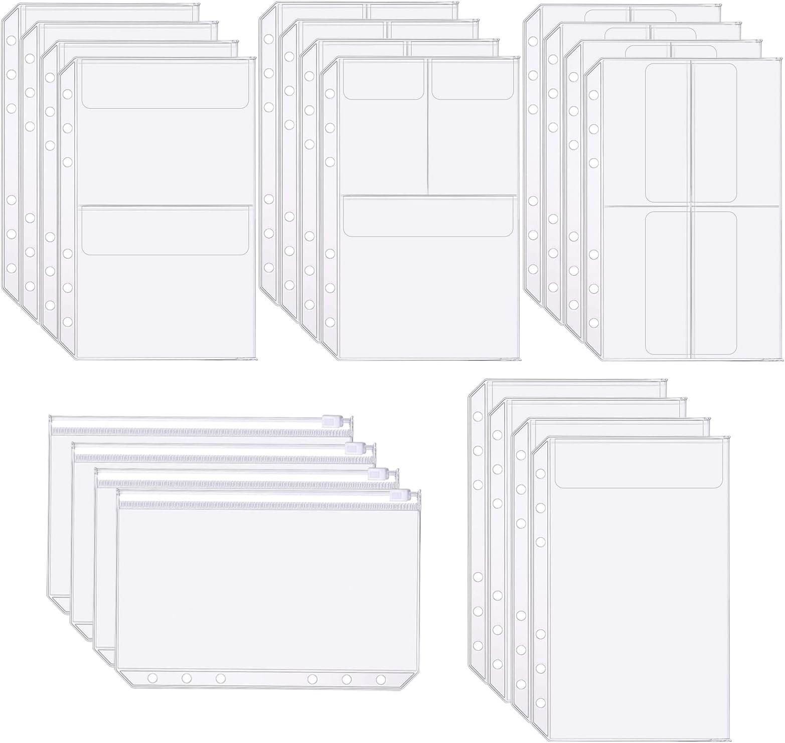 Amazon.com : CiCiKiea Binder Pockets, 20pcs A5 Size 6 Holes Binder ...