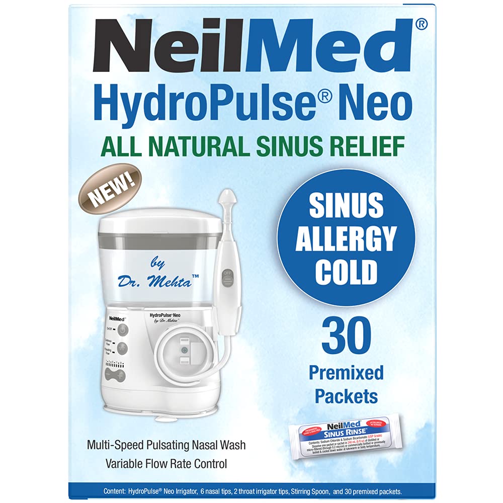 NeilMed HydroPulse Neo. Multi-Speed Electric Pulsating Nasal Sinus ...