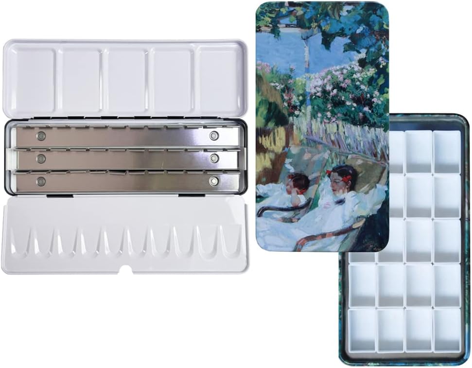 Amazon.com: Medium Watercolor Palette Paint Tins with 20Pcs Plastic ...