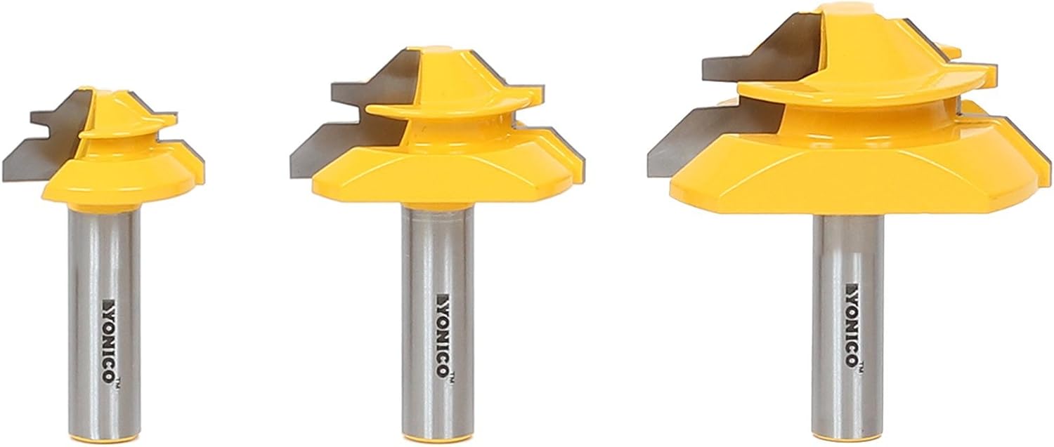Yonico 15334 Lock Mitre 45 Colle Joint Router Bits 1/5,1 cm Tige, Lot ...