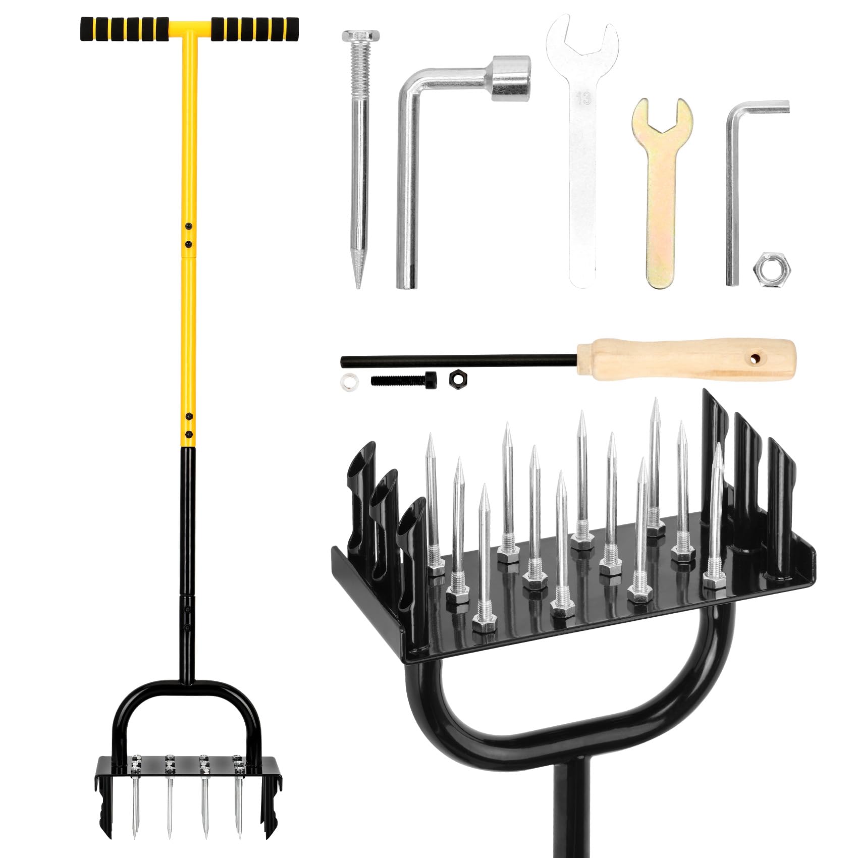 Snapklik.com : 2-in-1 Lawn Aerator Tool, Multifunctional Carbon Steel ...
