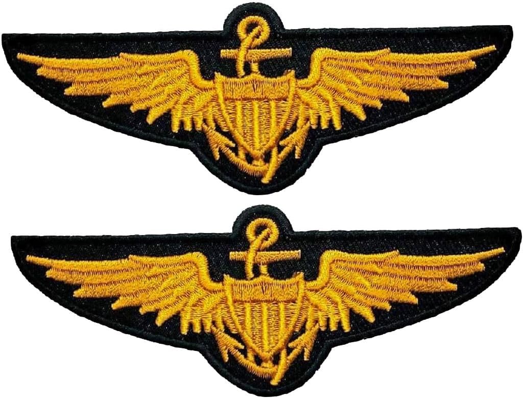 Amazon.com: Naval Aviator Pilot Wings Embroidered Patch 2pc Bundle - 4 ...