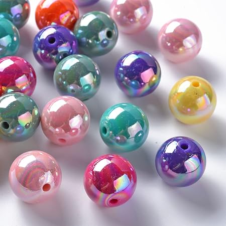 Amazon.com: DanLingJewelry 100Pcs 20mm AB Color Opaque Bubble Beads ...