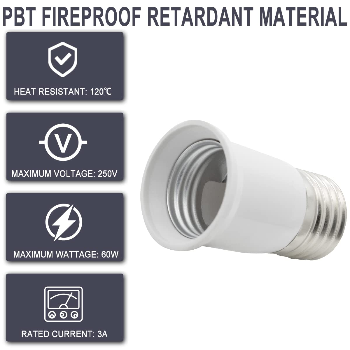 Snapklik.com : E26 To E26 Light Socket Extender, 1.2 Inch / 30cm ...