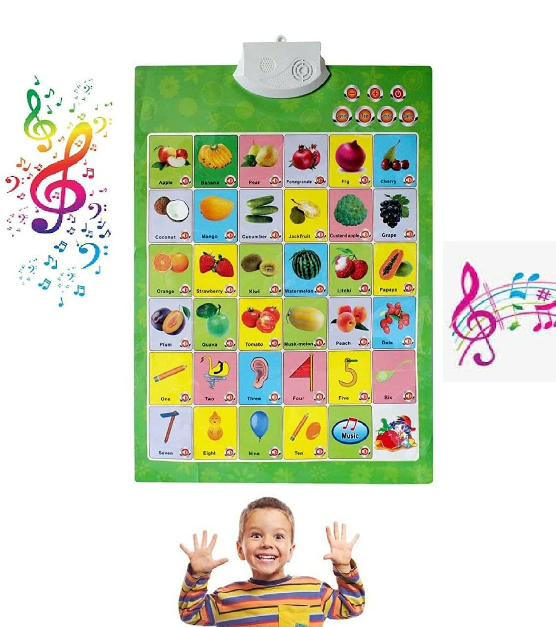 Buy ECAPT Interactive Talking Fruit Wall Chart, Electronic Musical Wall ...
