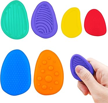 Cuackamily 6 PCS Fidget Toy Set,Textured Soft Worry Stone Fidget Toys ...