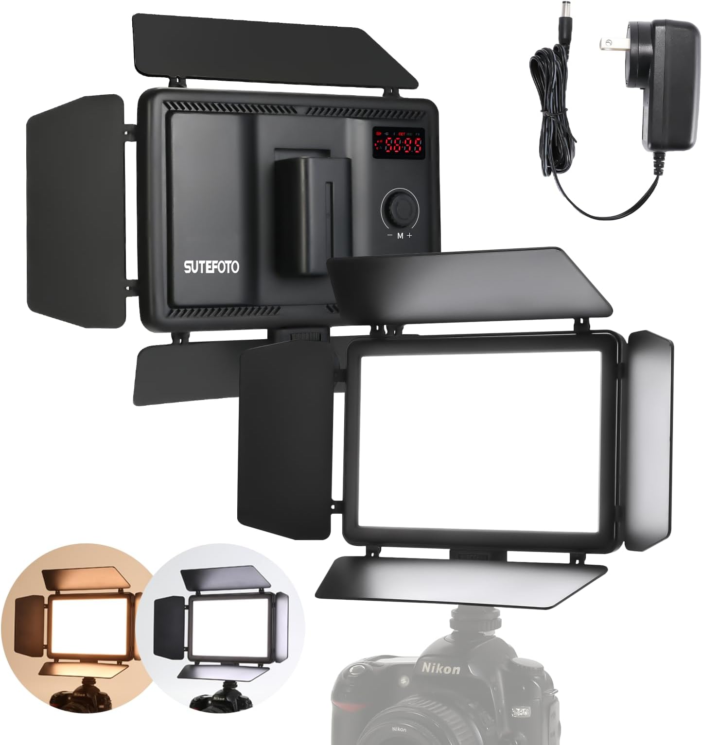 Amazon.com : Sutefoto T18 LED Video Light, Indoor & Outdoor 2000 Lumens ...