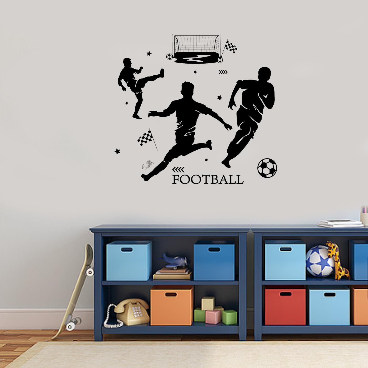 Life Size Football Player Silhouette Wall Decal Football Wall Decals