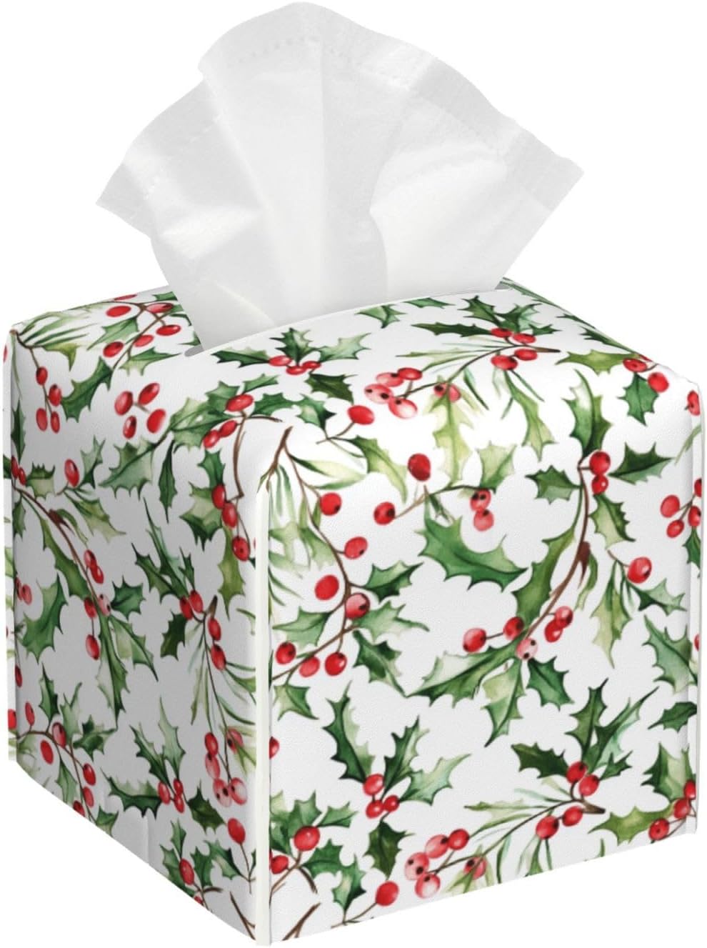 Amazon.com: Holly Berry Lightweight Facial Tissue Box Holder Square ...