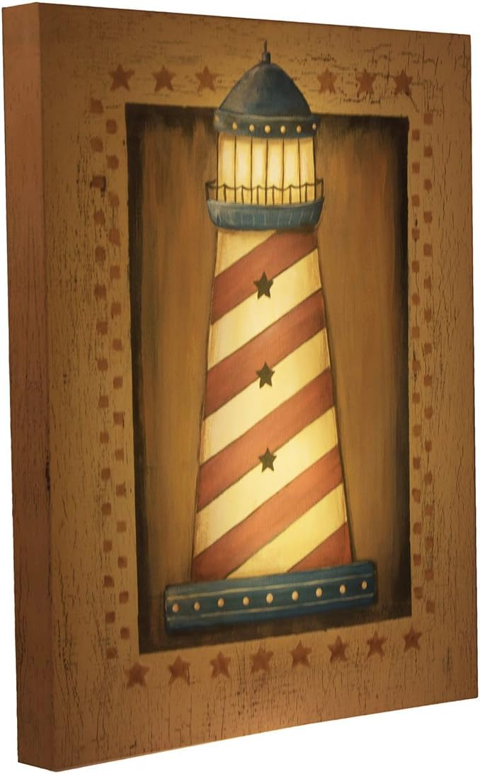 Amazon.com: Clever Creations Light Up Canvas Lighthouse Wall Art Light ...