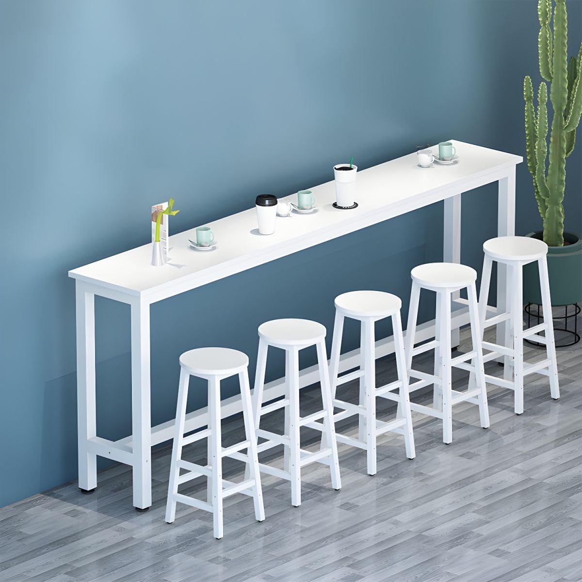 Amazon.com: LAKIQ Rectangle Bar Table Manufactured Wood Counter Height ...