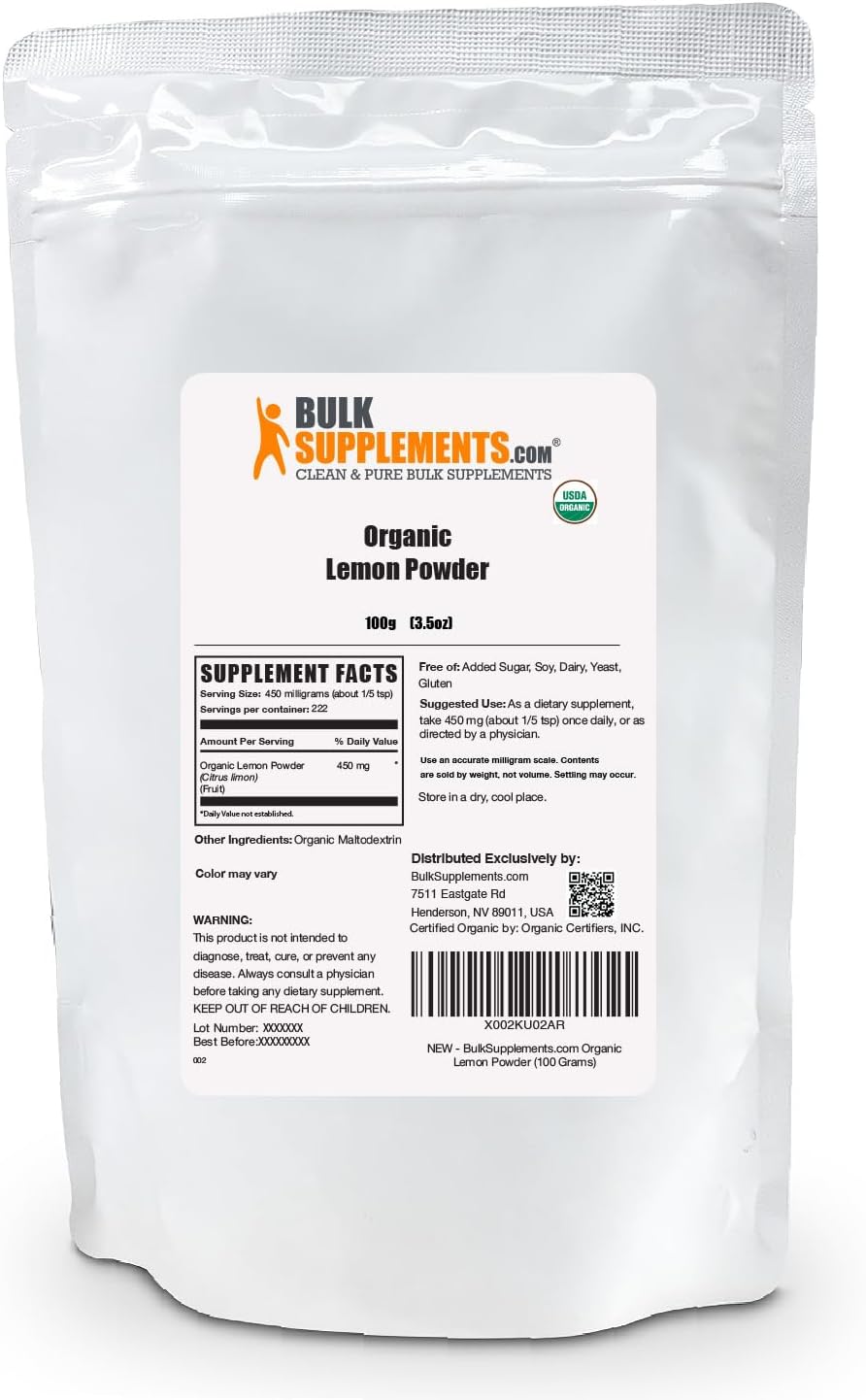 Amazon.com: BulkSupplements.com Organic Lemon Powder - Natural Vitamin ...