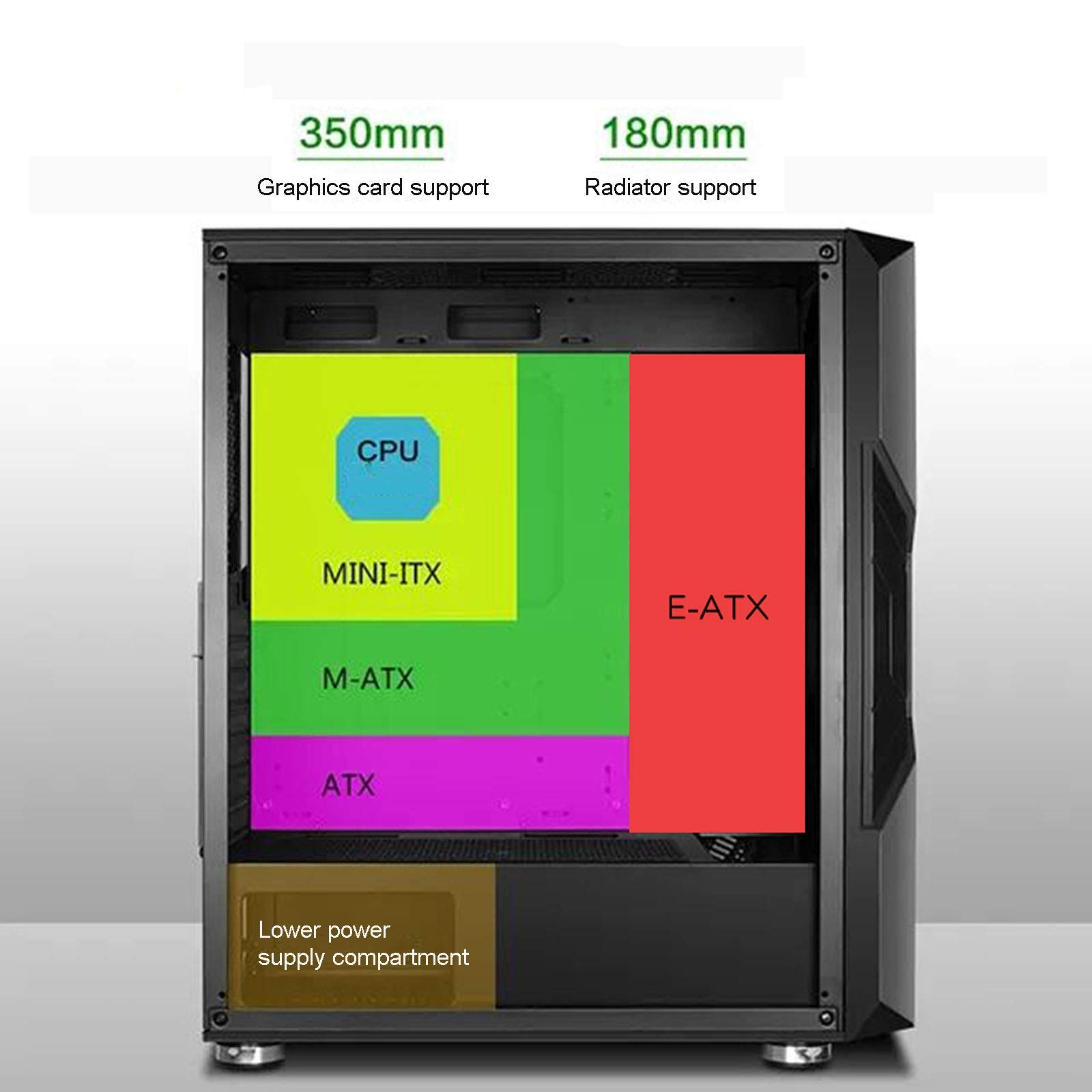 豊富なお得 JF-TVQJ コンピューターケース PCゲームケース EATX/ATX/MATX/ITX ミッドタワーコンピューターシャーシ ...