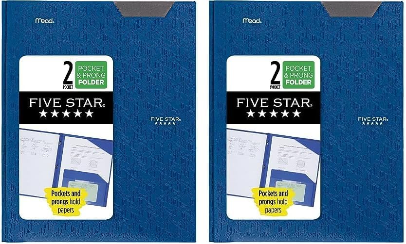 Amazon.com : Five Star 2 Pocket Folder, Stay-Put Folder, Plastic ...