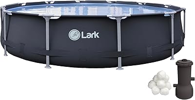 Amazon.com: Lark 5' x 24" Square Metal Frame Above Ground Pool with 530 ...