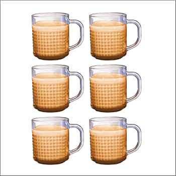 Yera 250ml Glass Tea Cup with Exquisite Design, Ideal for Regular Use ...