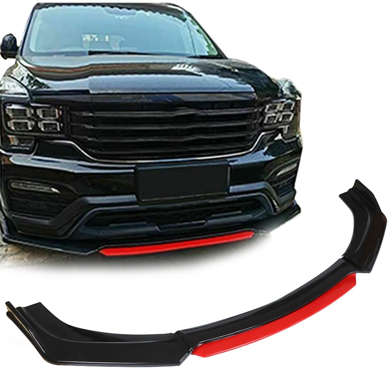 Amazon.com: Evargc Black & Red Universal 63"-70" Front Bumper Lip ...
