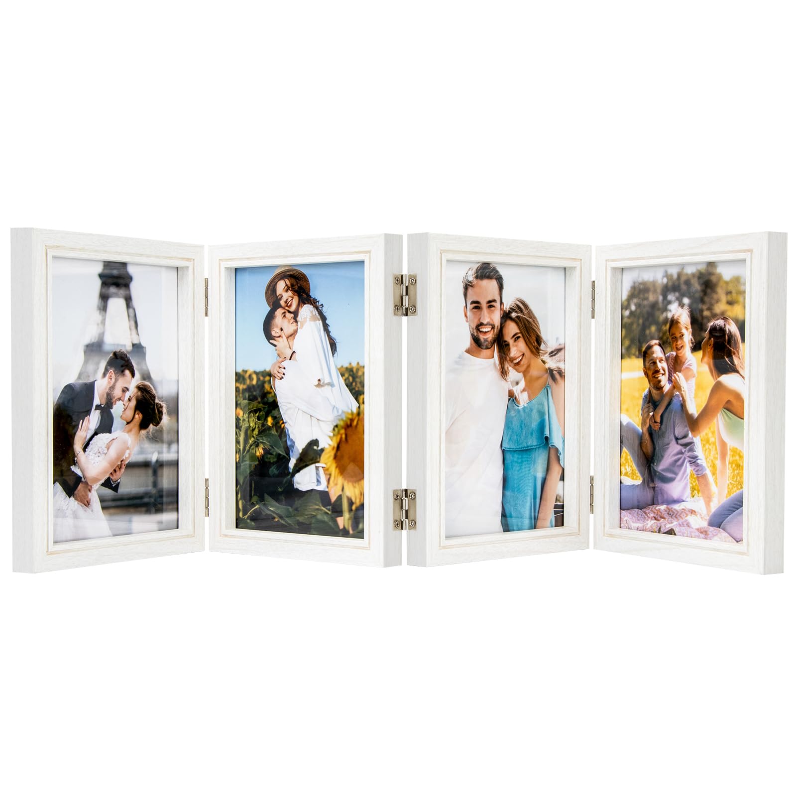 Amazon.com - 5x7 Four Picture Frame 4 Hinged Photo Frame with 4 ...