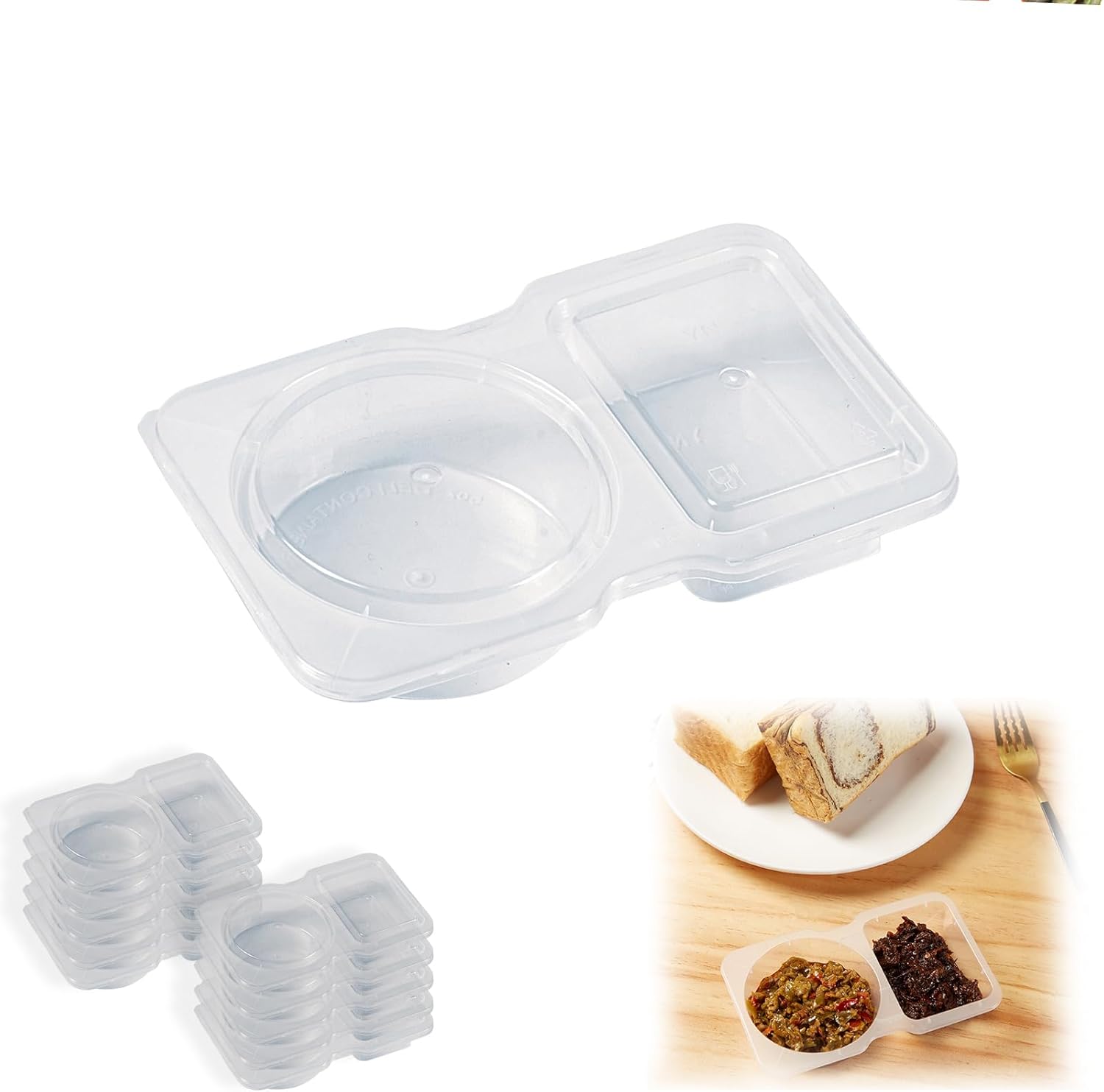 Amazon.com: XJSGS Double Compartment Snack Containers,Travel Condiment ...