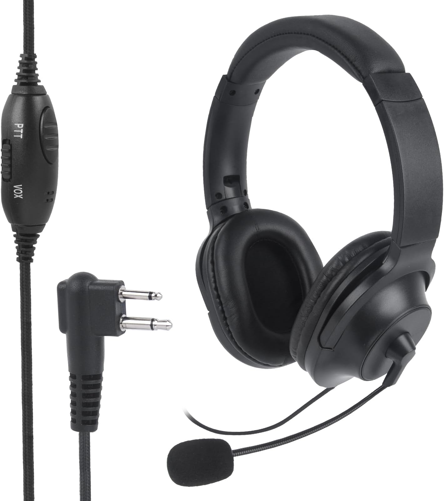 Amazon.com: WODASEN Noise Cancelling Overhead Headset with Boom Mic PTT ...