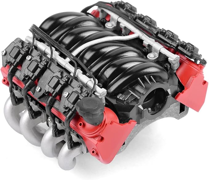 INJORA RC Simulate Engine Radiator with Motor Cooling Fans Kit LS7 V8 ...