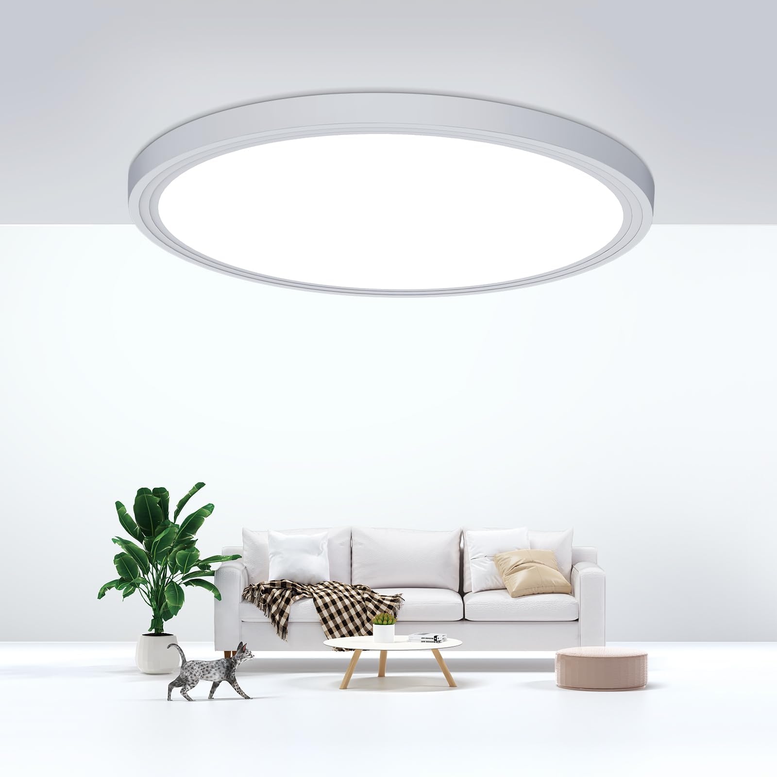 DEALGADGETS Flush Mount Ceiling Light Fixtures,24W Flat led Light for ...
