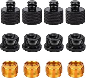 Amazon.com: Pasotim 12 Pieces Mic Thread Adapter Set Mic Stand Adapter ...
