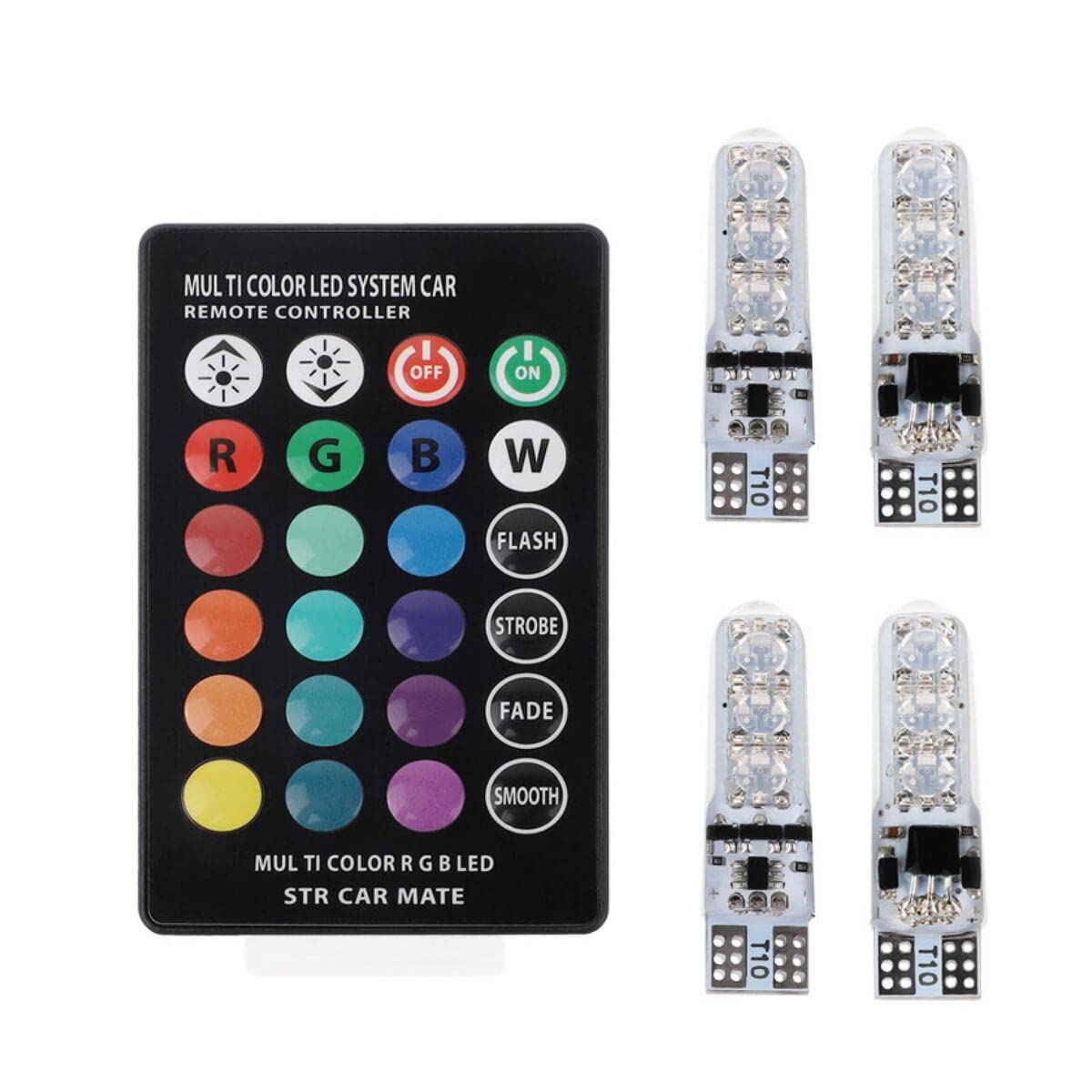 Amazon | Liberator Plus T10 LEDバルブ 6SMD 12V ストロボ T10クリアランスランプ RGB16色切替 + 4モードストロボ 点滅 LEDリモート ...